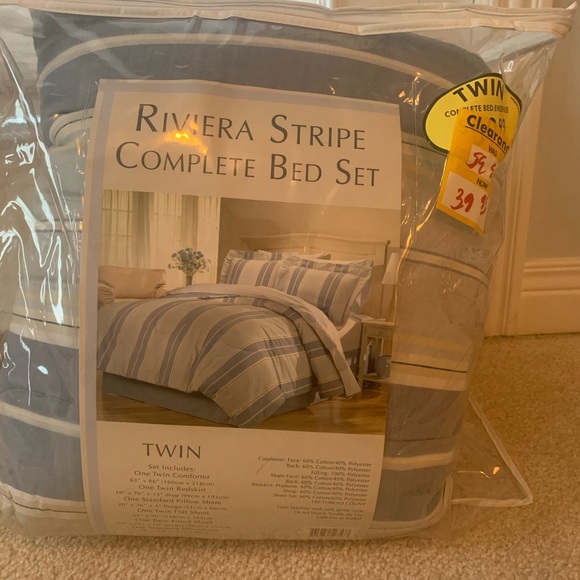 Riviera | Bedding | Riviera Stripe Complete Twin Bed Set | Poshmark
